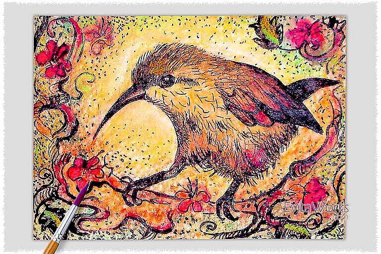 Bird in nature illustration 01 ‹ EvitaWorks