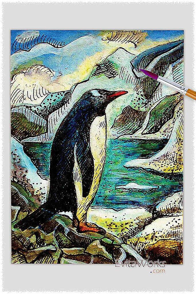 Bird in nature illustration 03 ‹ EvitaWorks