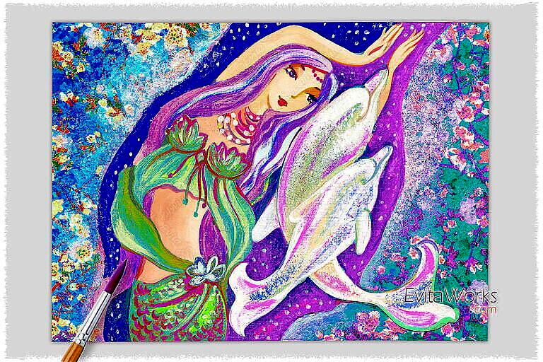 Mirror Dance, mermaid and dolphin ‹ EvitaWorks